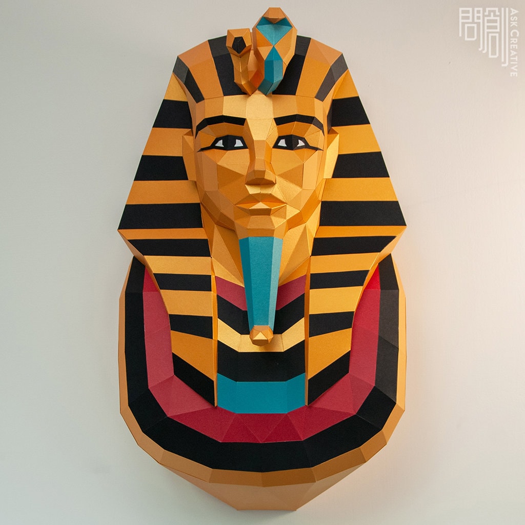 Tutankhamun Gold Mask Papercraft DIY Low Poly PDF - Etsy Canada