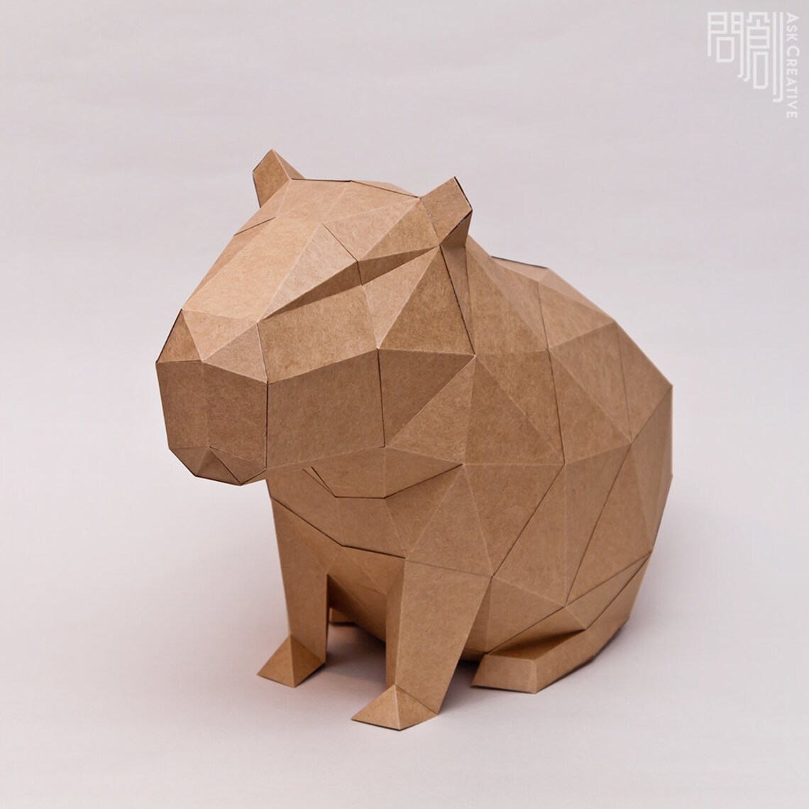 Capybara Paper Model Papercraft DIY Low Poly PDF Etsy UK