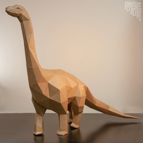 Brontosaurus Paper Model papercraft DIY Low Poly - Etsy Canada
