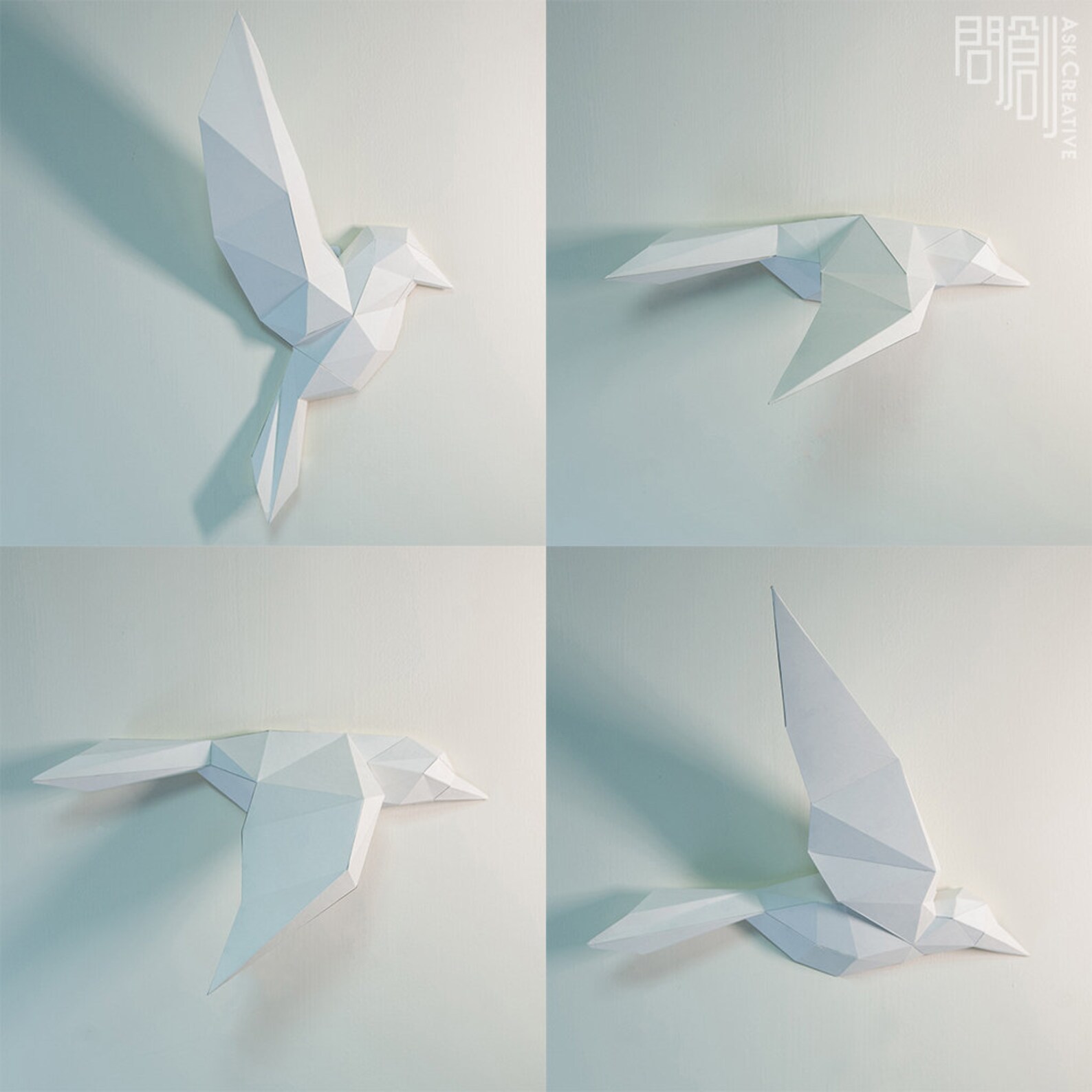 4birds Paper Modelpapercraft DIY Low Poly PDF - Etsy