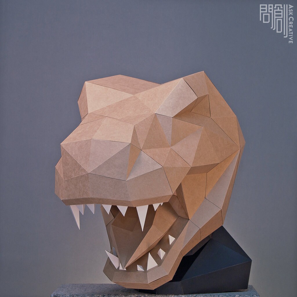 T-rex Mask Papercraft DIY Low Poly Mask PDF Papercraft - Etsy Canada