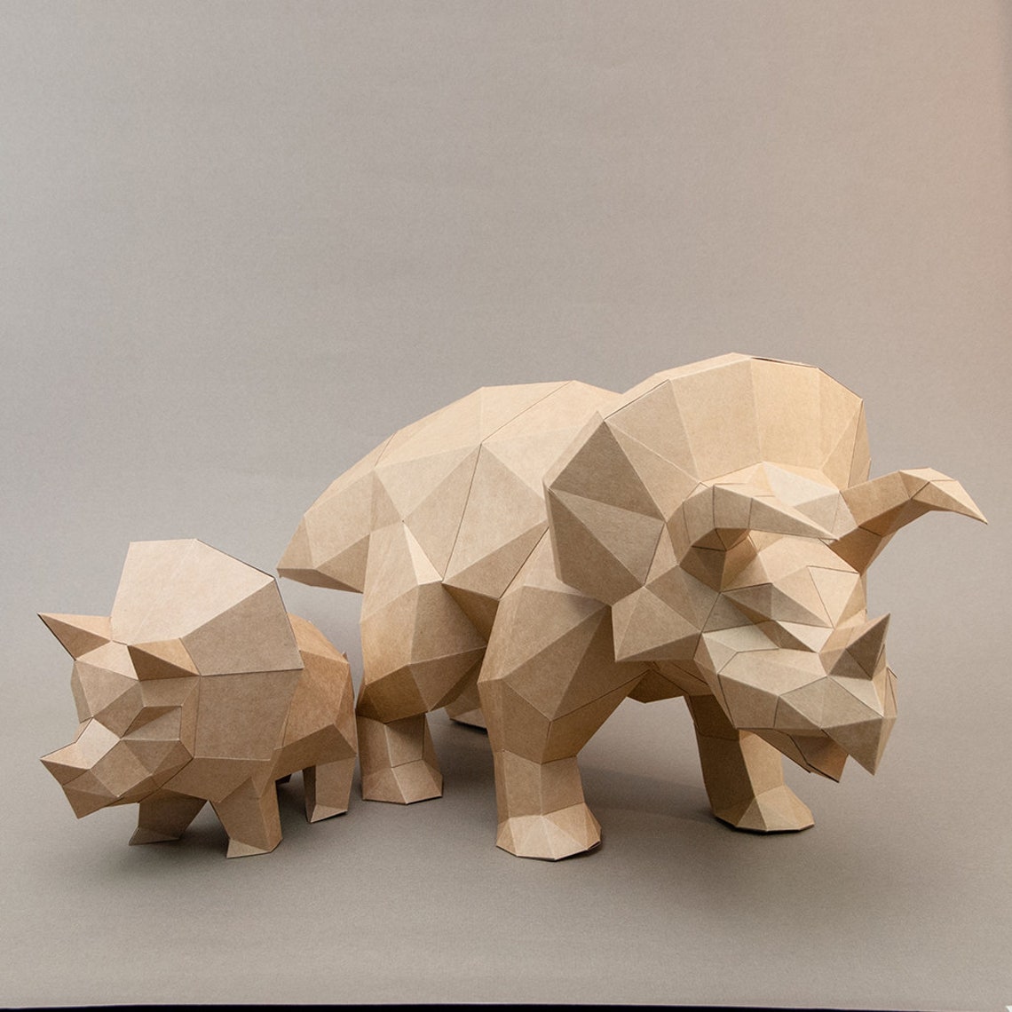 Triceratops Paper Model papercraft DIY Low Poly - Etsy Canada