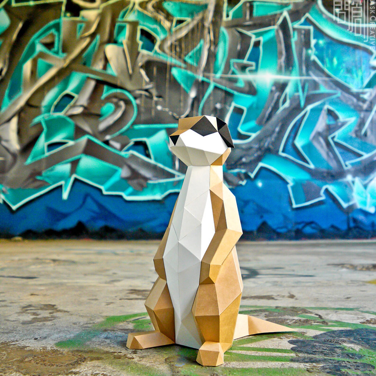 Meerkat Paper Model papercraft DIY Low Poly PDF - Etsy