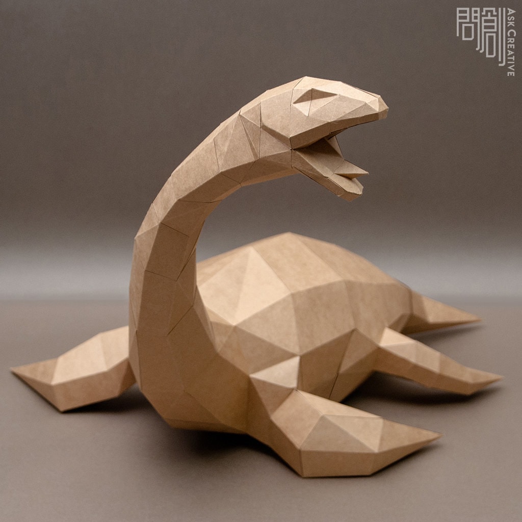 Plesiosaur Paper Model papercraft DIY Low Poly - Etsy