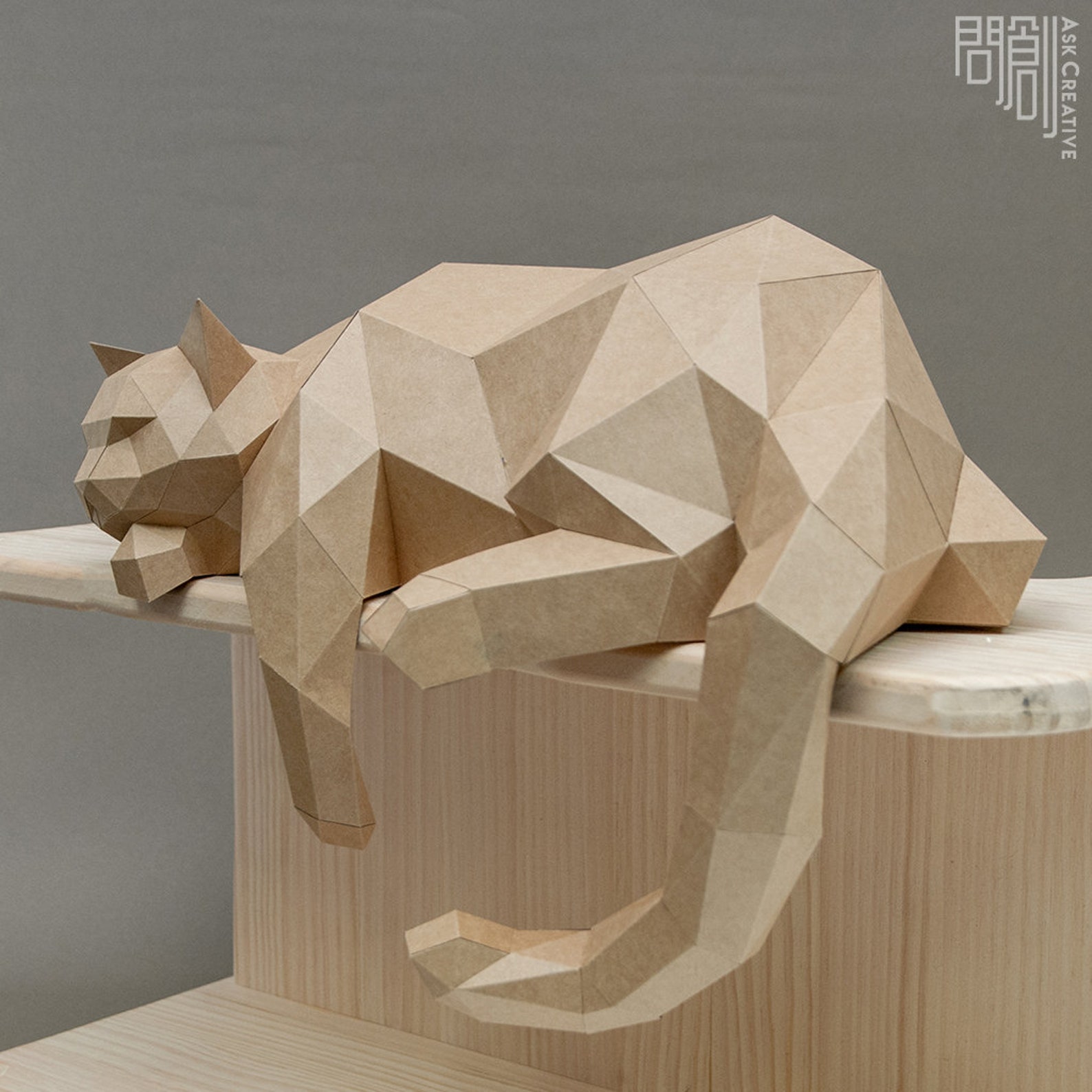 Lazy Paper Model Papercraft DIY Low Poly Fat Cat Model - Etsy Canada