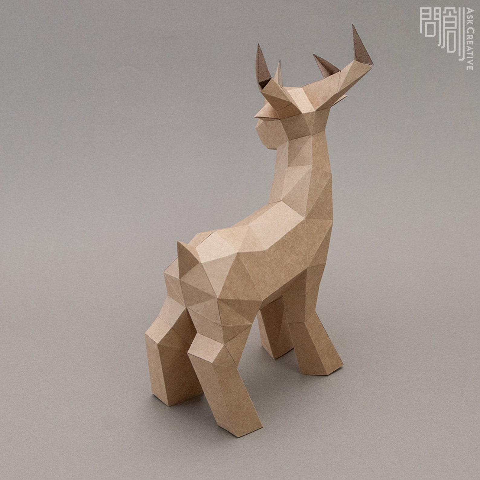 Deer Paper Model papercraft DIY Low Poly PDF Papercraft | Etsy