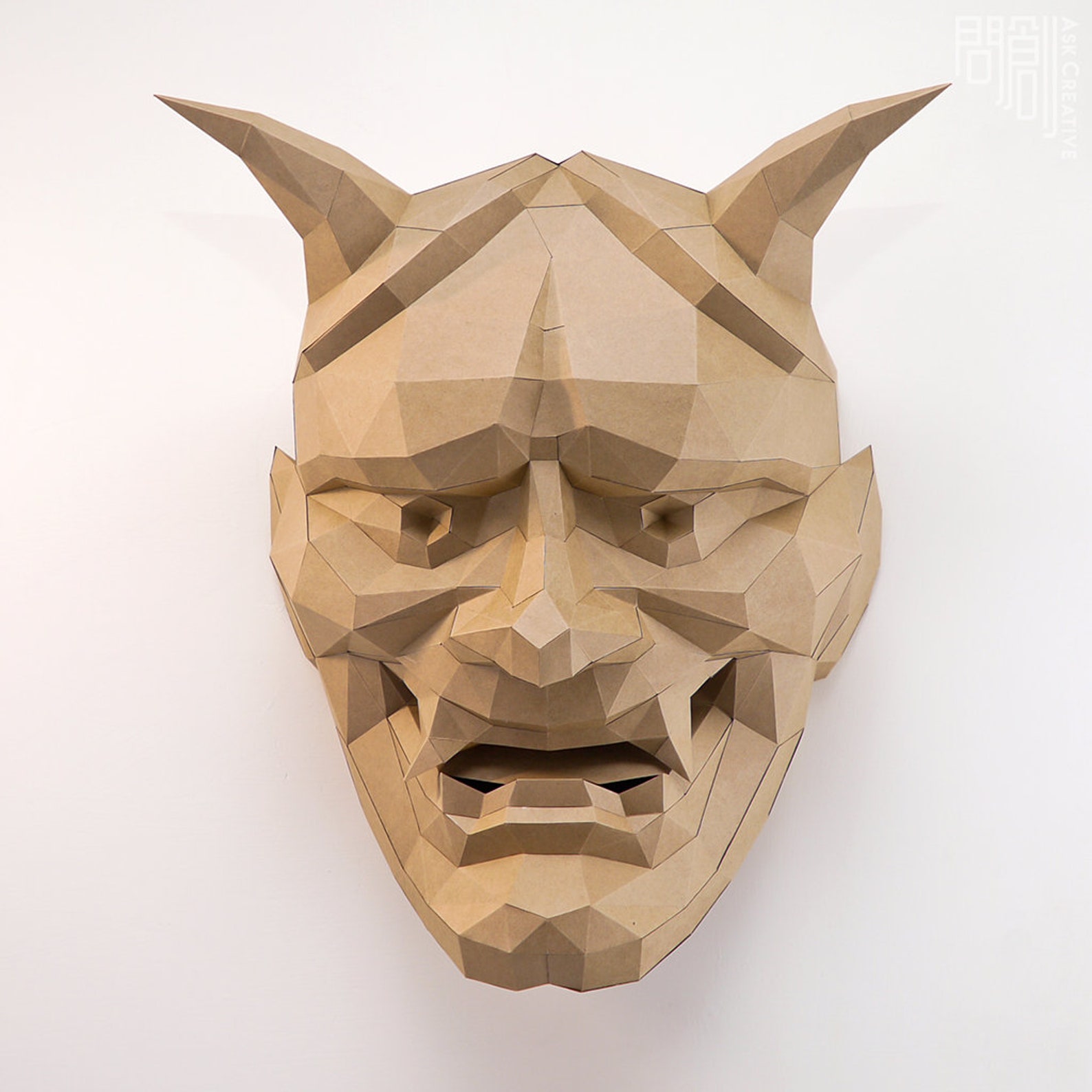 Prajna Mask Papercraft DIY Low Poly PDF Papercraft | Etsy