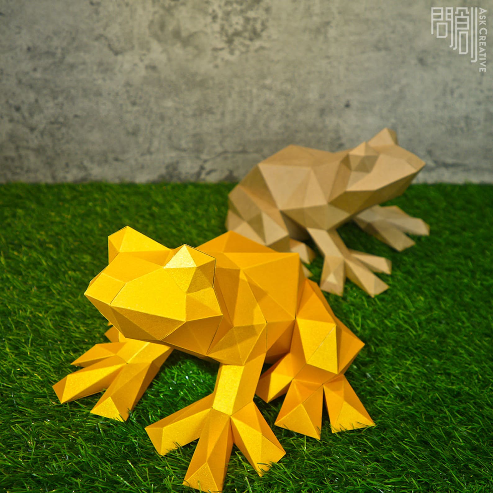 Frog Paper Model papercraft DIY Low Poly PDF Papercraft - Etsy