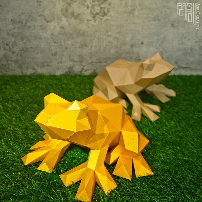 Frog Paper Model papercraft DIY Low Poly PDF Papercraft - Etsy