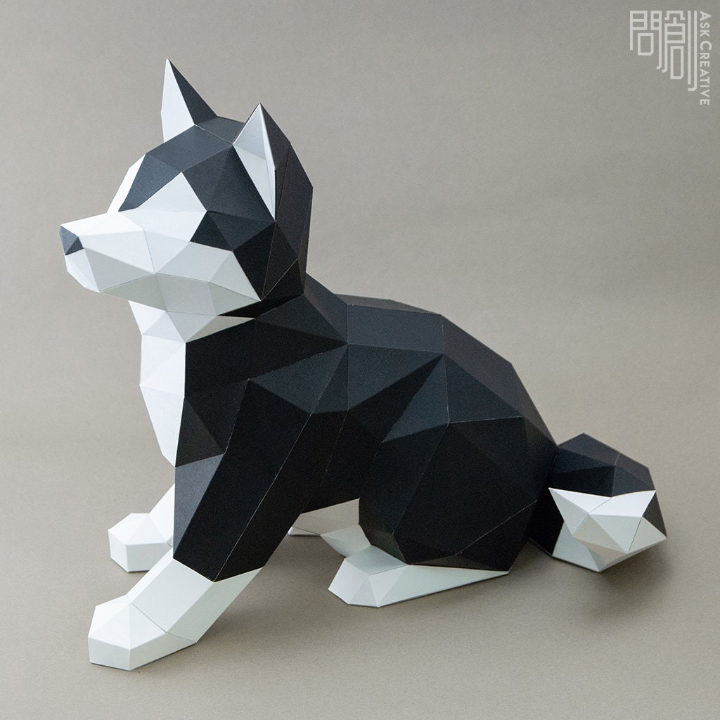 Husky Paper Model papercraft DIY Low Poly PDF | Etsy