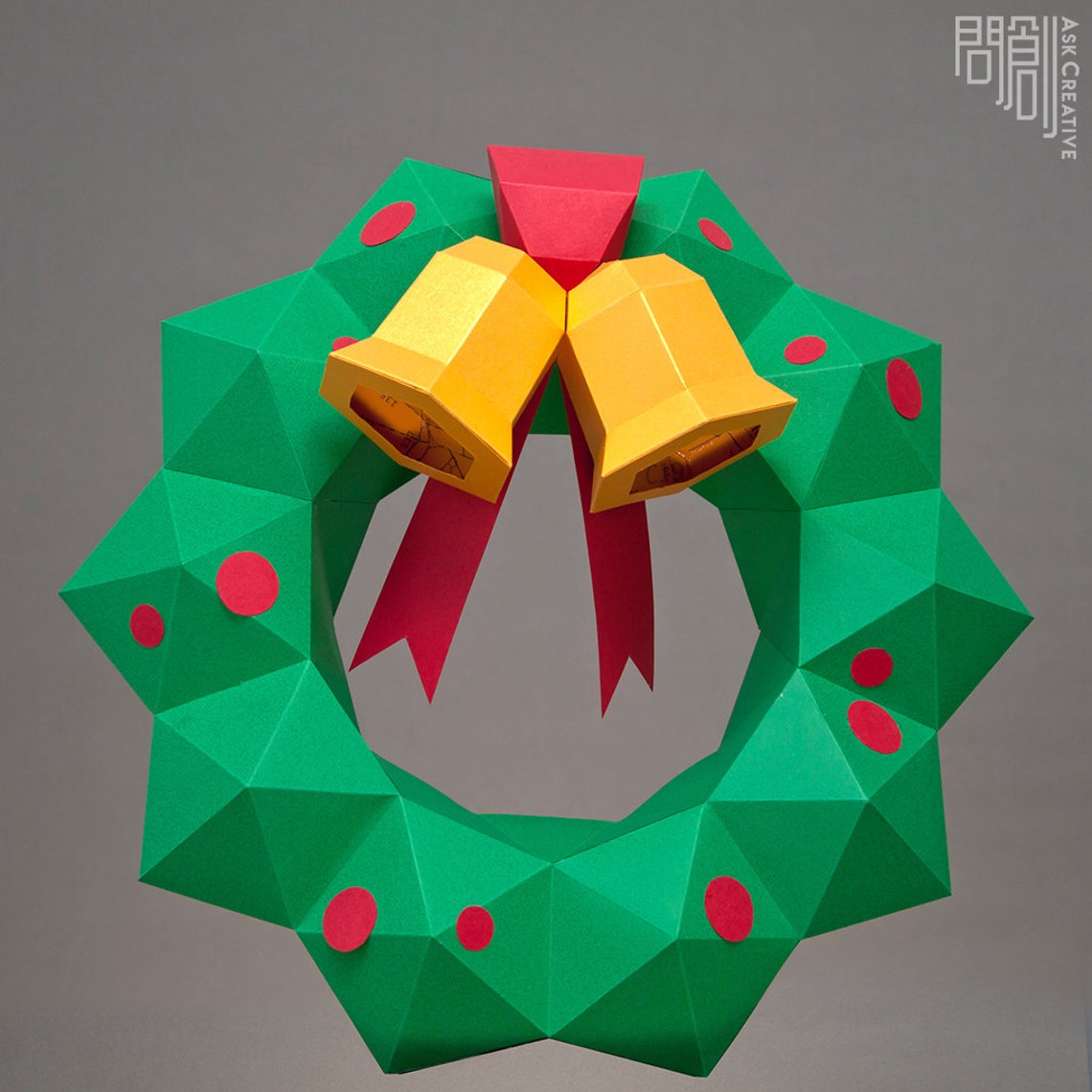 Christmas Crownpapercraft DIY Low Poly PDF Papercraft - Etsy