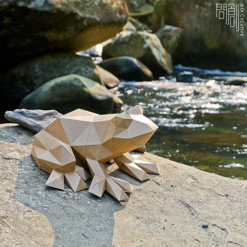 Frog Paper Model papercraft DIY Low Poly PDF Papercraft - Etsy Canada