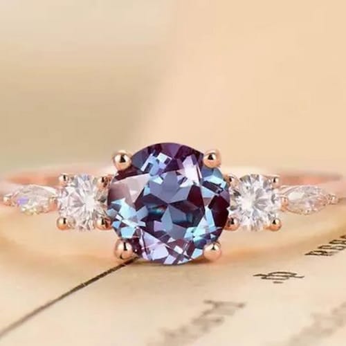 June Birthstone Ring: Handmade Sterling Silver Alexandrite | Etsy