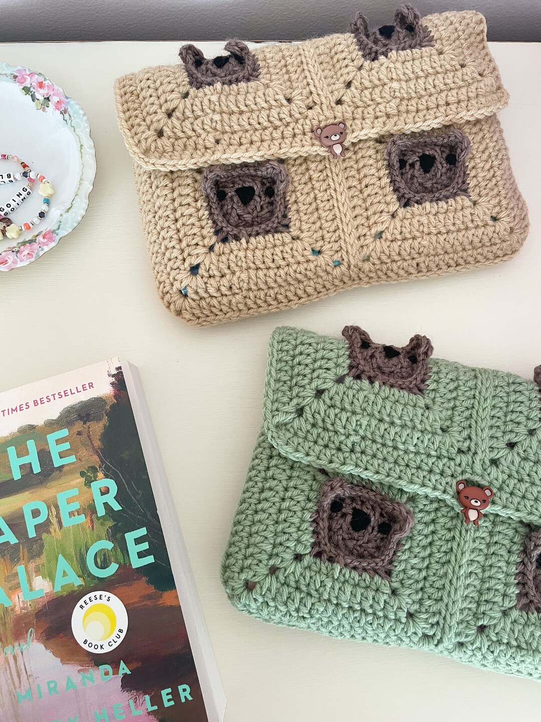 Crochet Teddy Bear Book Sleeve - Etsy