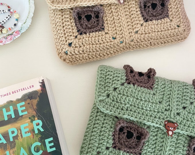 Crochet Teddy Bear Book Sleeve - Etsy