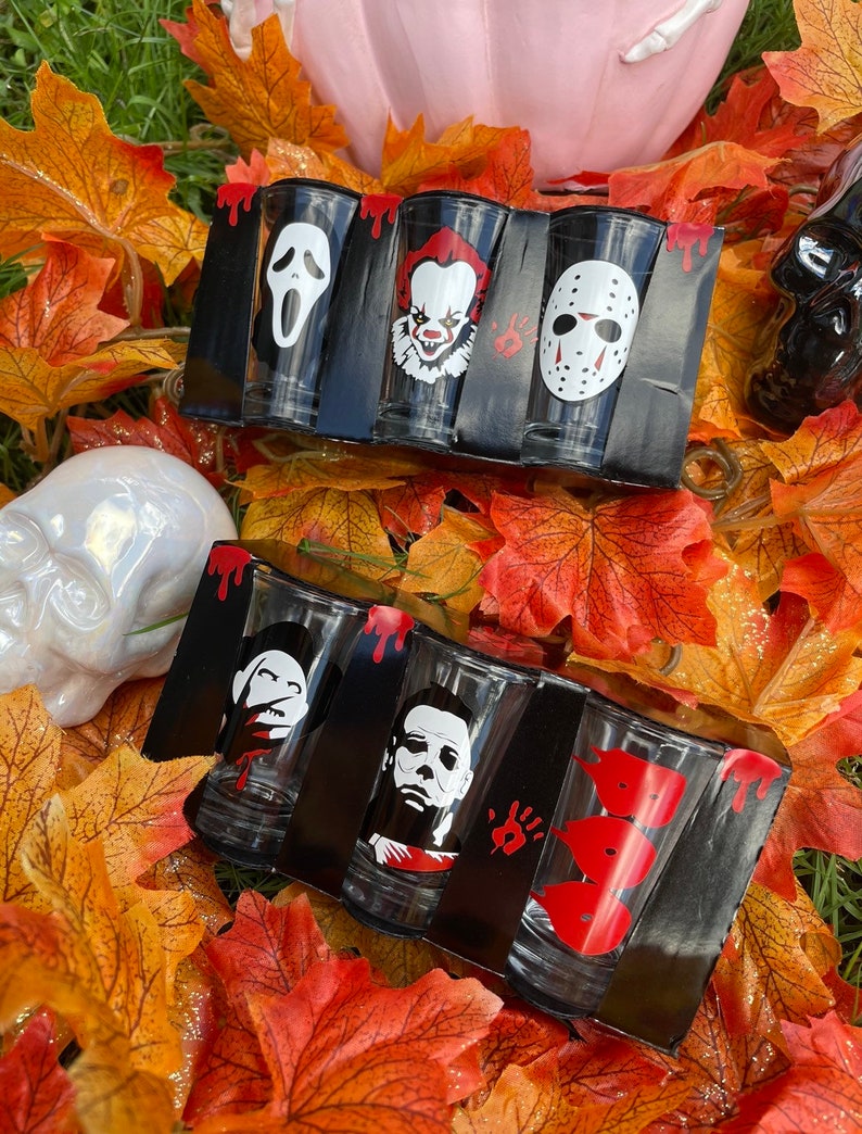 Halloween Monster Shot Glasses: Horror Movie Theme, Set of 3 - Etsy