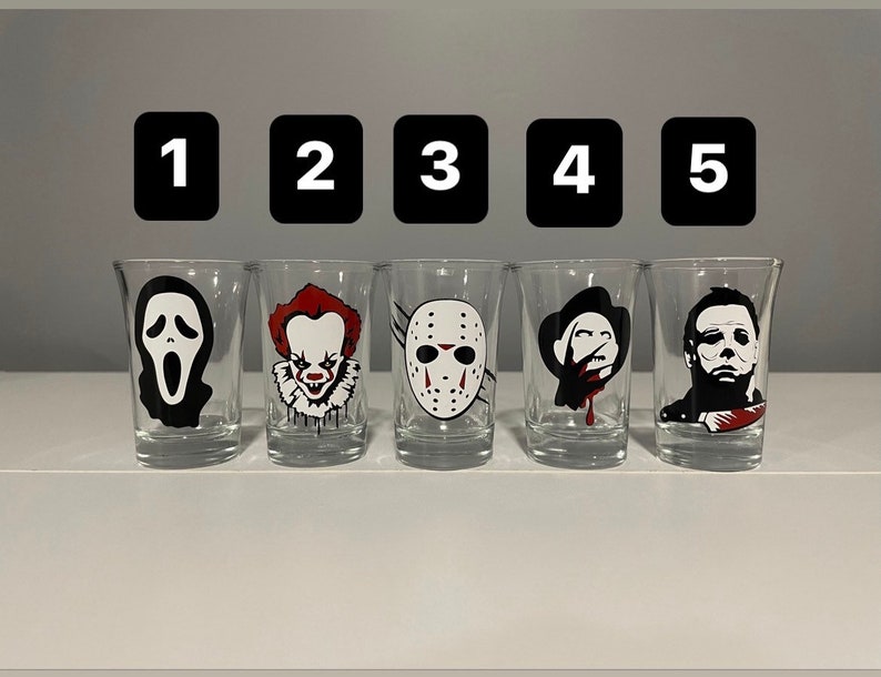 Halloween Monster Shot Glasses: Horror Movie Theme, Set of 3 - Etsy