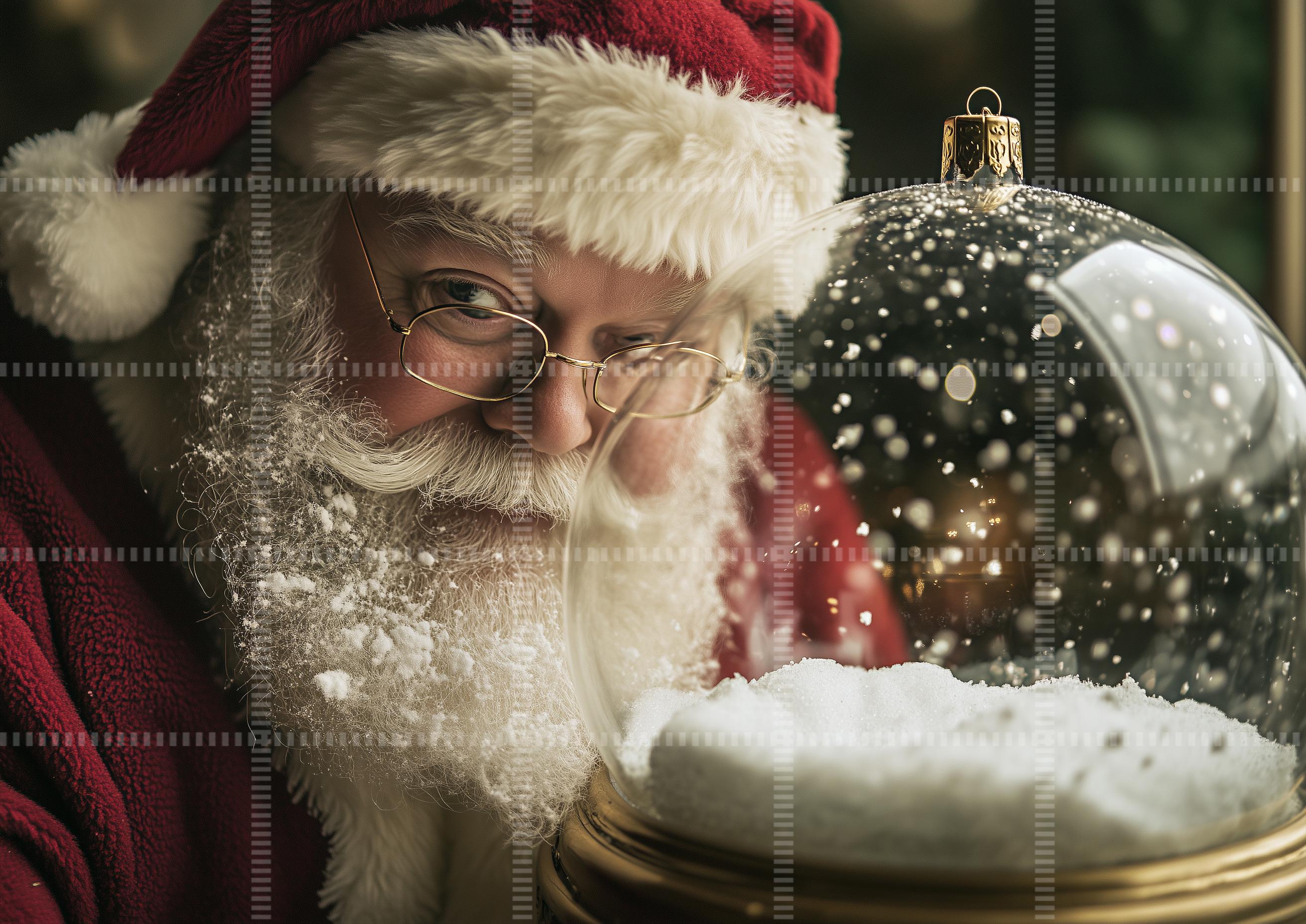Santa Globe Digital Background for Child or Newborn Christmas Backdrop ...