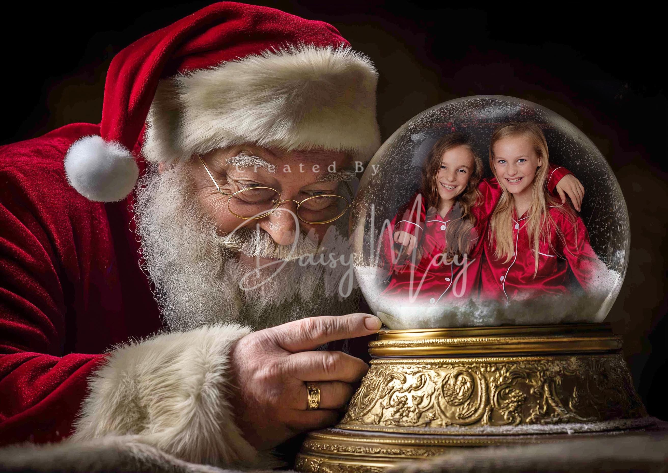 Christmas Digital Backdrop Santa Globe Background Child or Newborn Baby ...