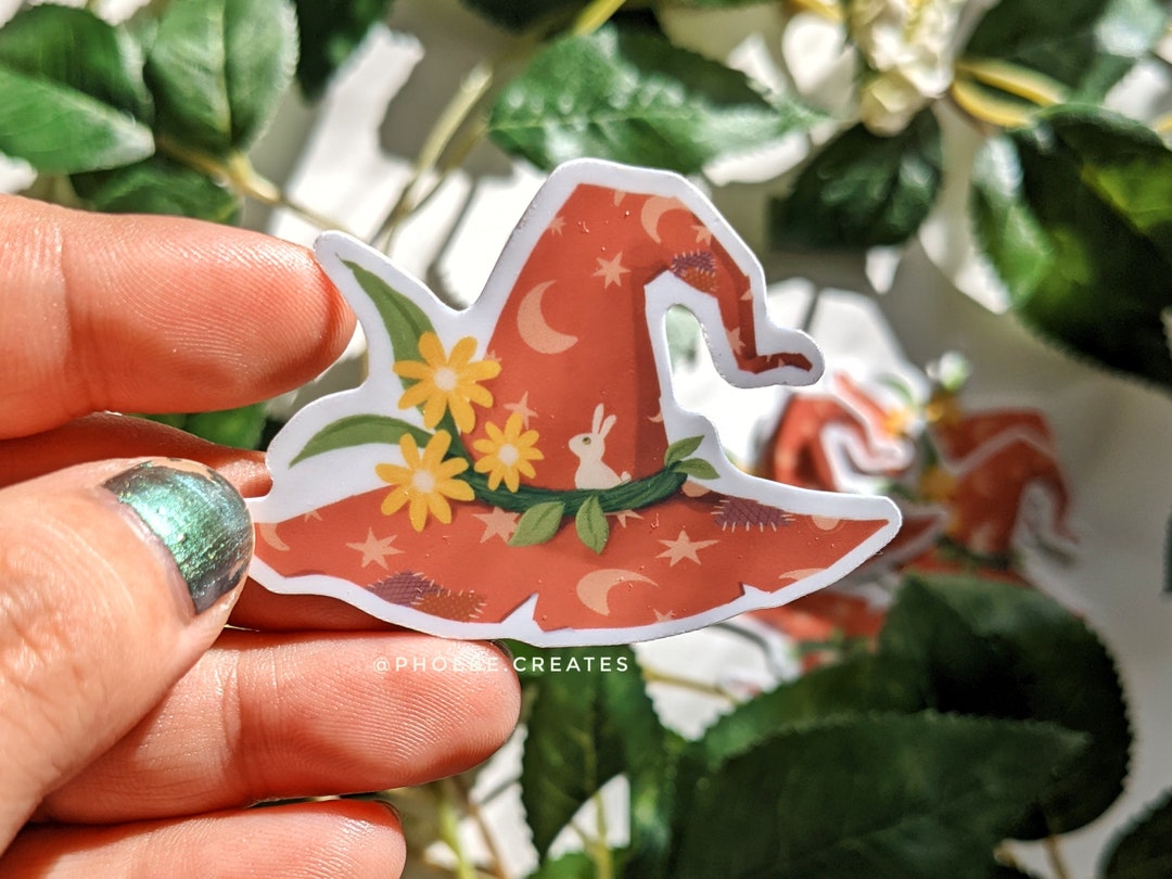 Witch's Hat Premium Vinyl Waterproof Sticker for Water Bottles, Laptop ...