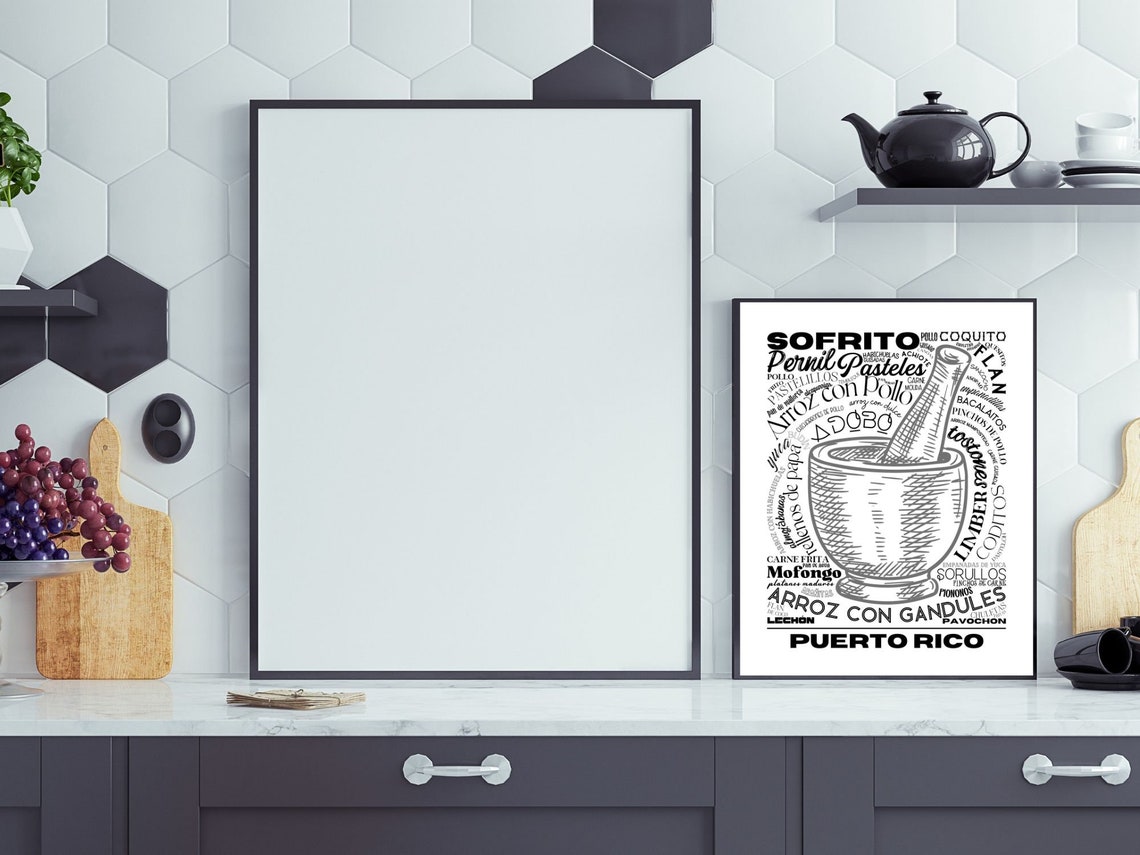 Puerto Rico Kitchen Art Puerto Rico Food Print Food Sign - Etsy