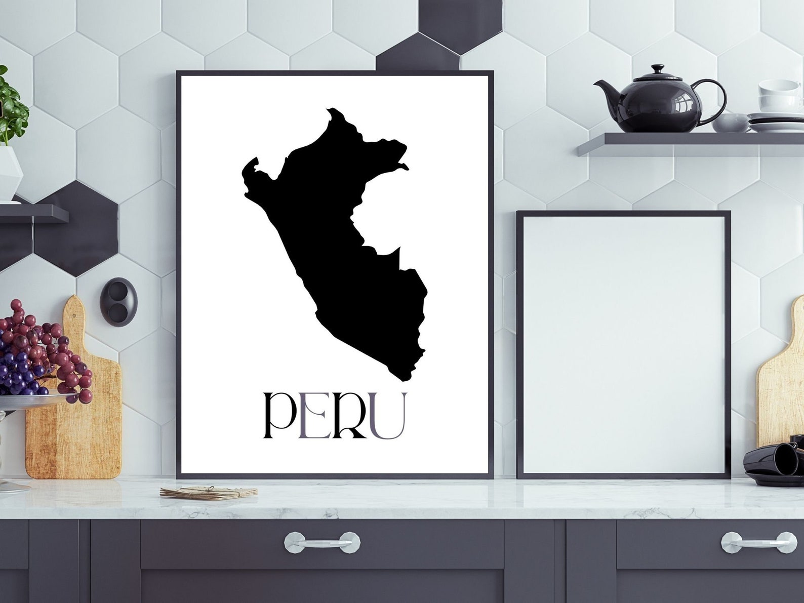 Peru Map Poster Peru Map South America Black Gray & White - Etsy