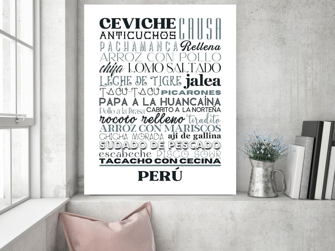 Peru Kitchen Art, Peruvian Food Print, Food Sign, Subway Art, Home ...