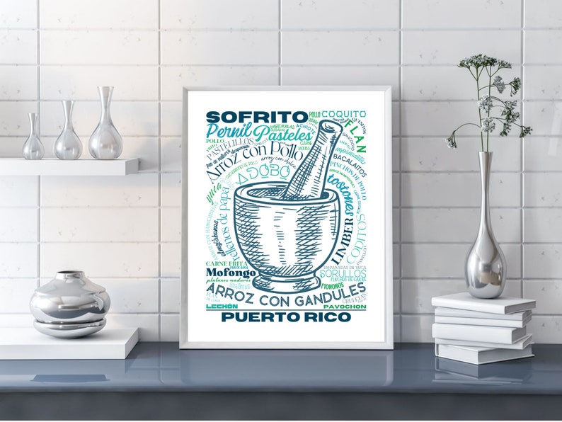 Puerto Rico Kitchen Art Puerto Rico Food Print Food Sign - Etsy