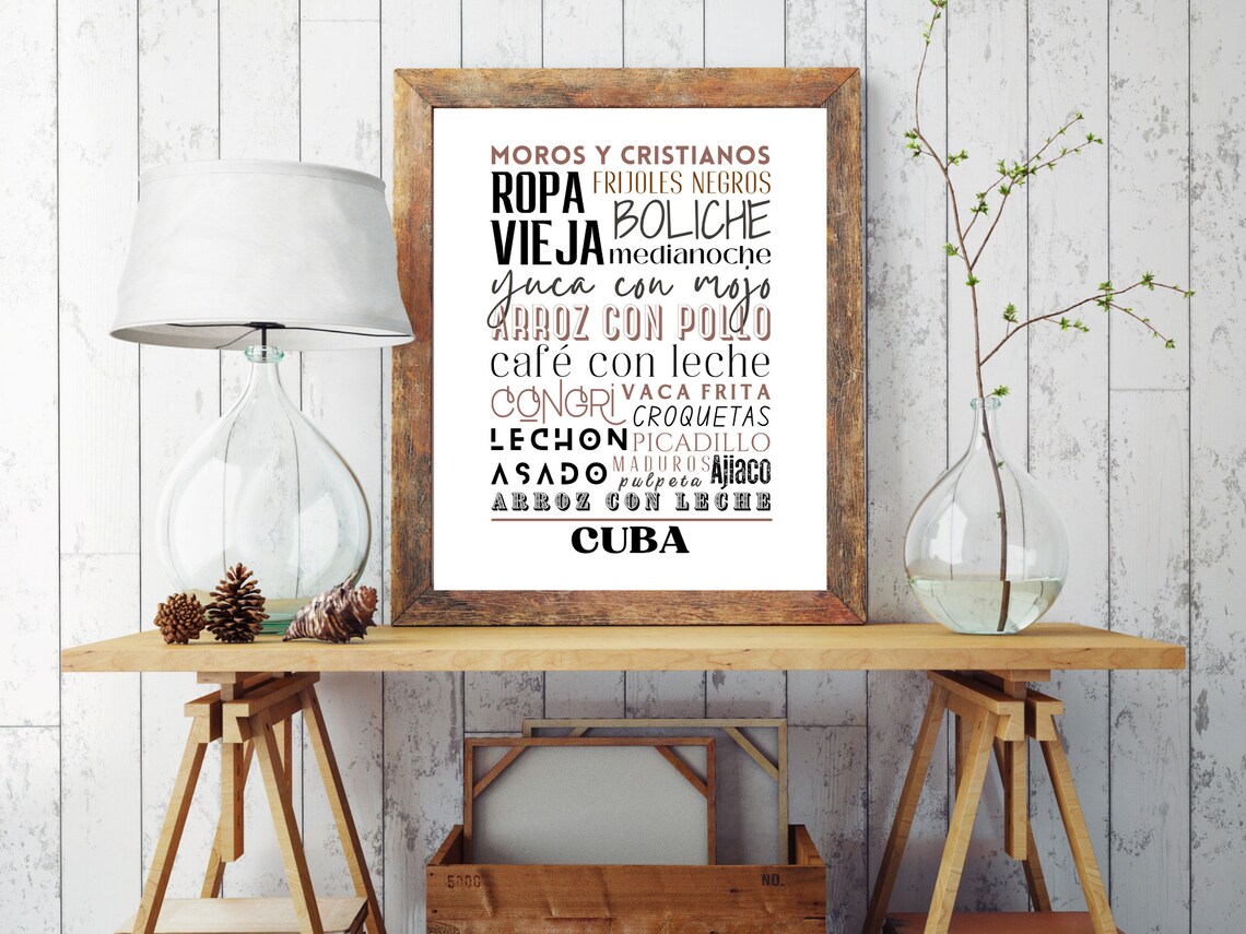 Cuba, Cuban Kitchen Art, Cuba Food Sign, Cuban Food Print, Cuban Home ...