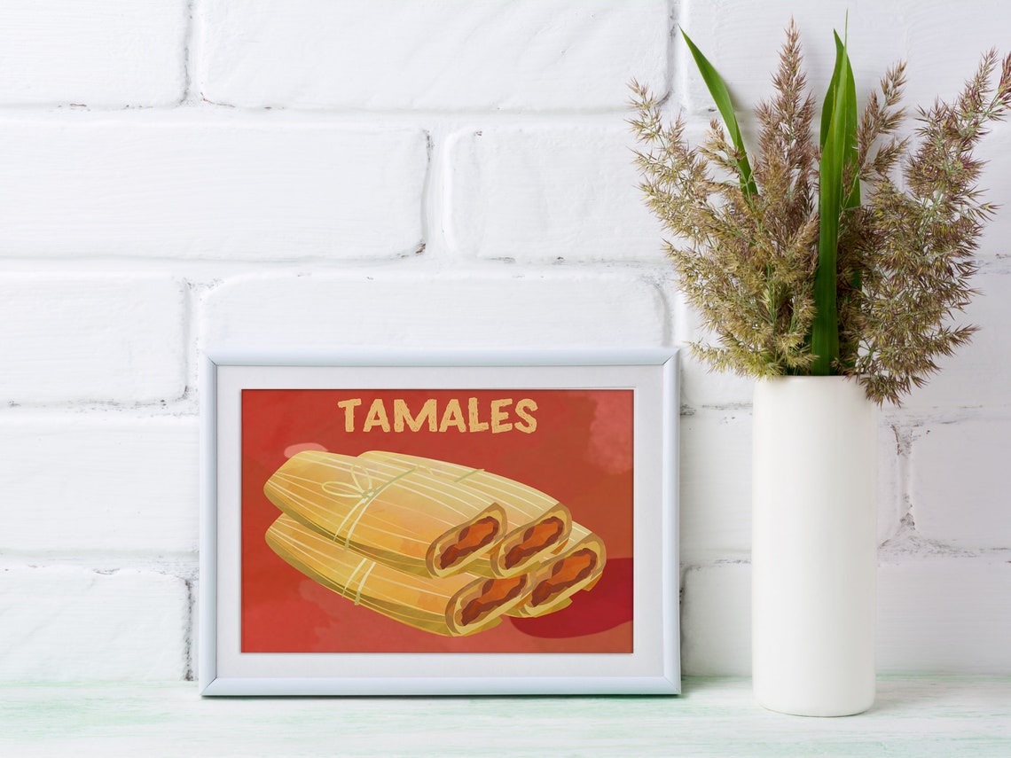 Tamales Print, Arte De Pared, Food Printable, Mexican Print, Mexican ...