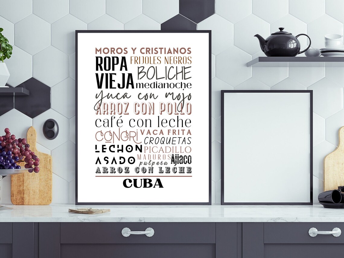 Cuba, Cuban Kitchen Art, Cuba Food Sign, Cuban Food Print, Cuban Home ...