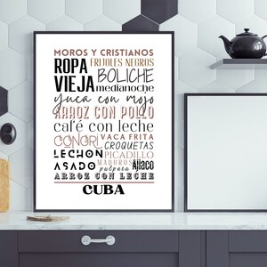 Cuba, Cuban Kitchen Art, Cuba Food Sign, Cuban Food Print, Cuban Home ...