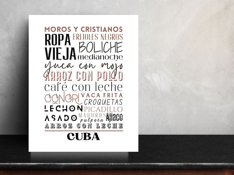 Cuba Cuban Kitchen Art Cuba Food Sign Cuban Food Print - Etsy