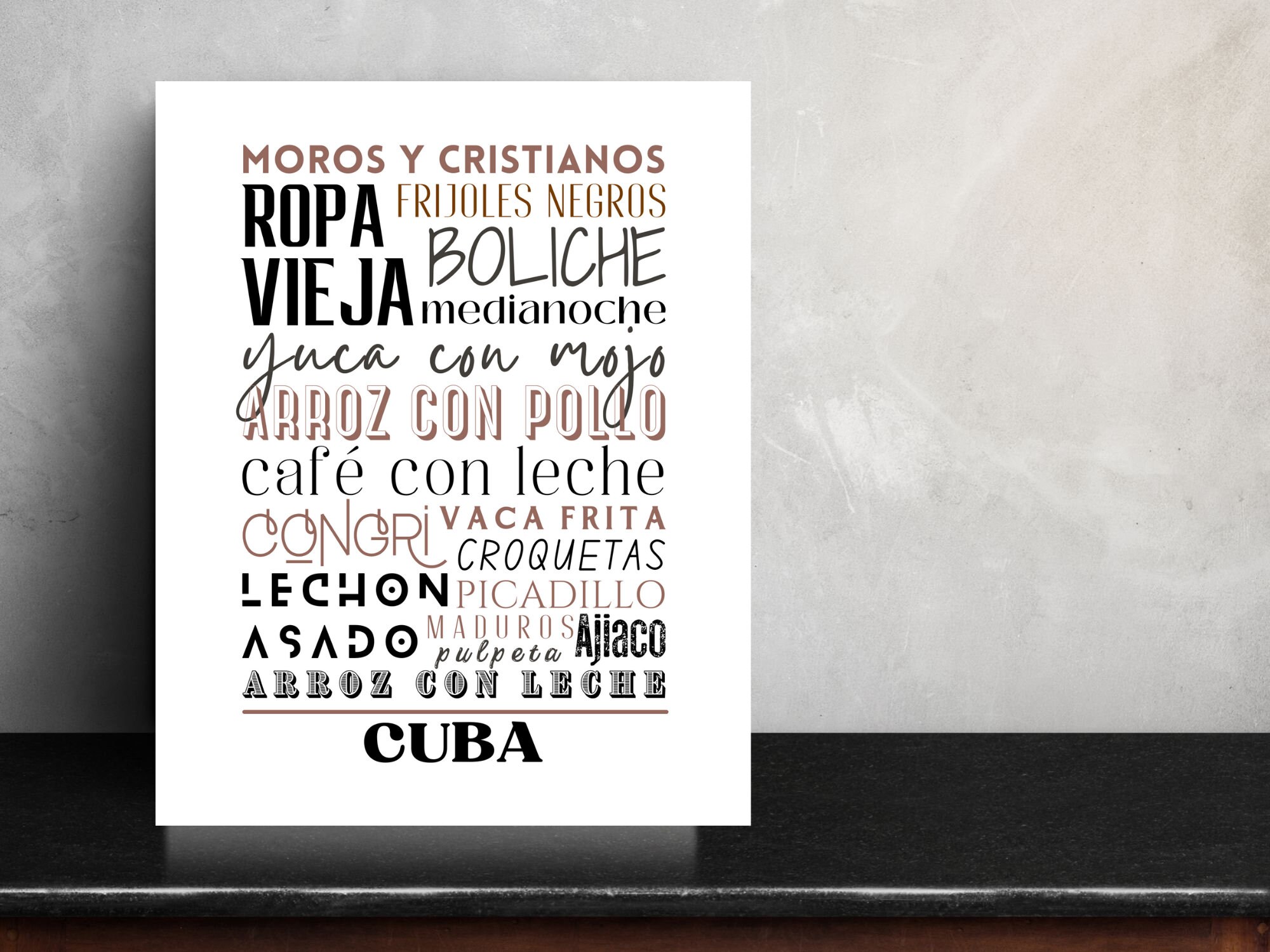Cuba, Cuban Kitchen Art, Cuba Food Sign, Cuban Food Print, Cuban Home ...