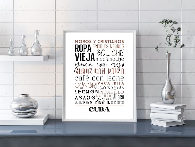 Cuba Cuban Kitchen Art Cuba Food Sign Cuban Food Print - Etsy