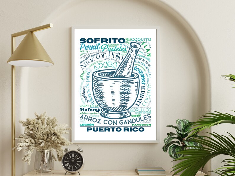 Puerto Rico Kitchen Art Puerto Rico Food Print Food Sign - Etsy
