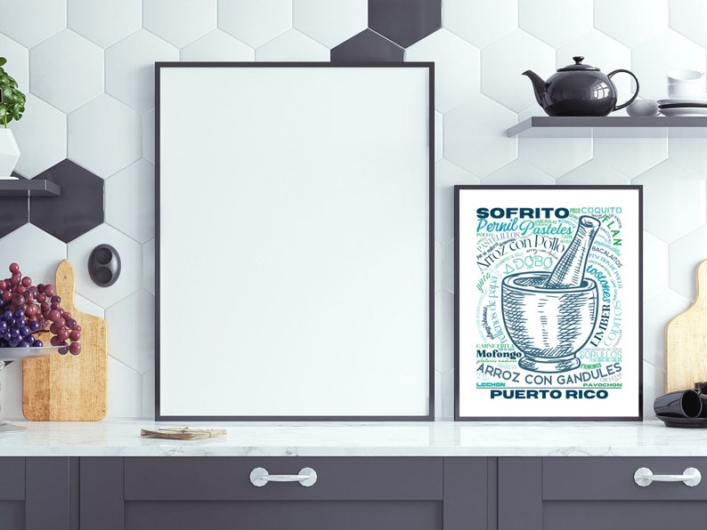 Puerto Rico Kitchen Art Puerto Rico Food Print Food Sign - Etsy
