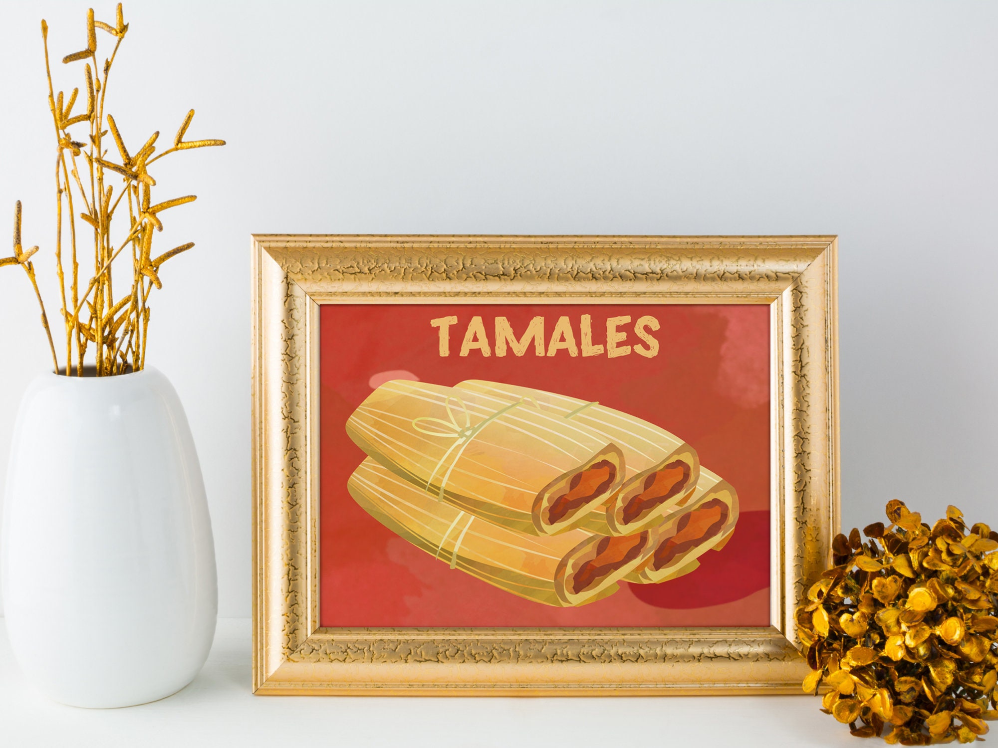 Tamales Print, Arte De Pared, Food Printable, Mexican Print, Mexican ...