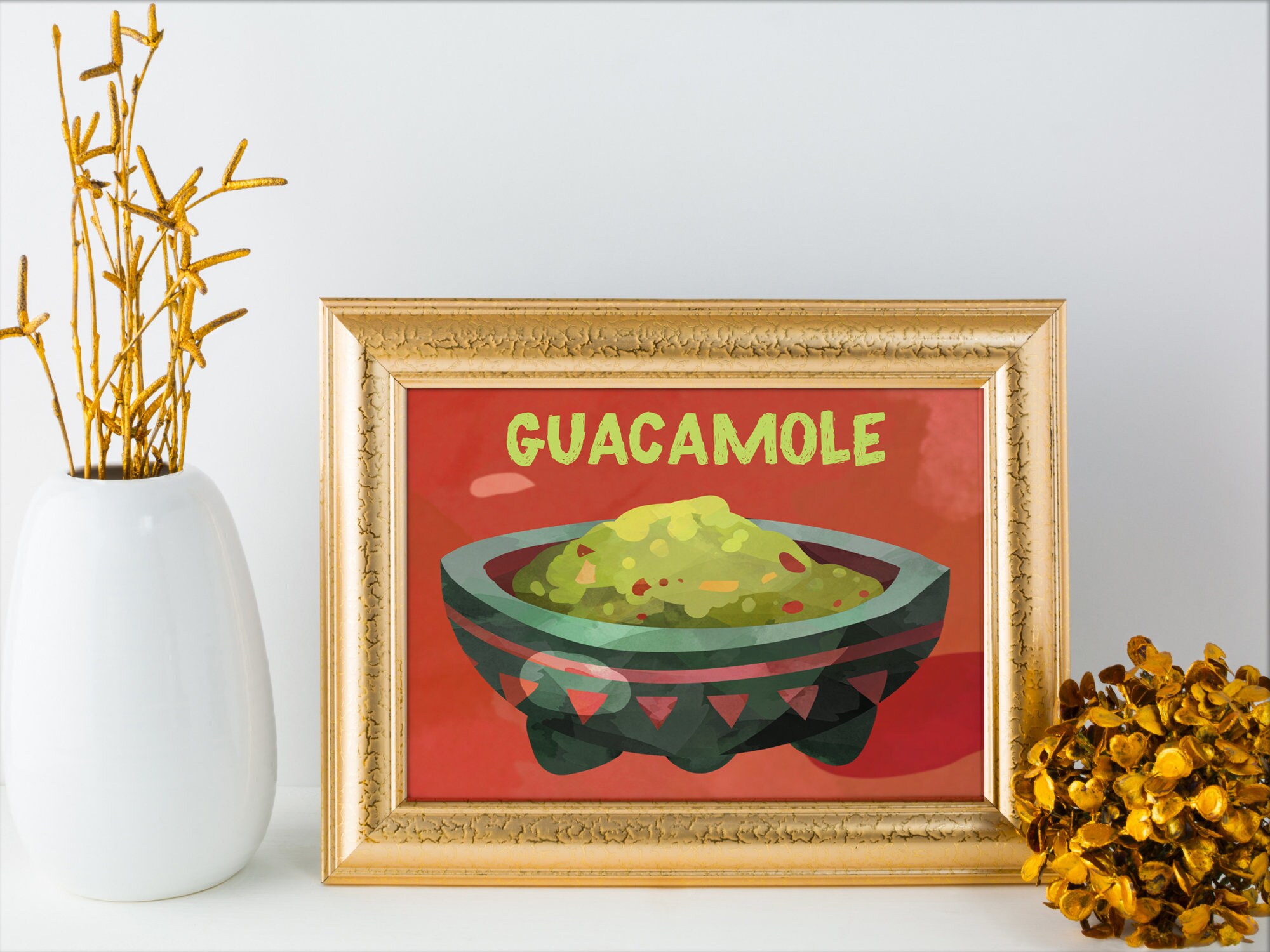 Guacamole Print Arte De Pared Fiesta Bridal Shower Food - Etsy