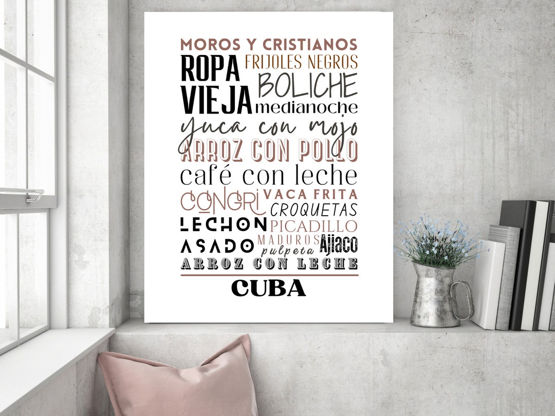 Cuba, Cuban Kitchen Art, Cuba Food Sign, Cuban Food Print, Cuban Home ...
