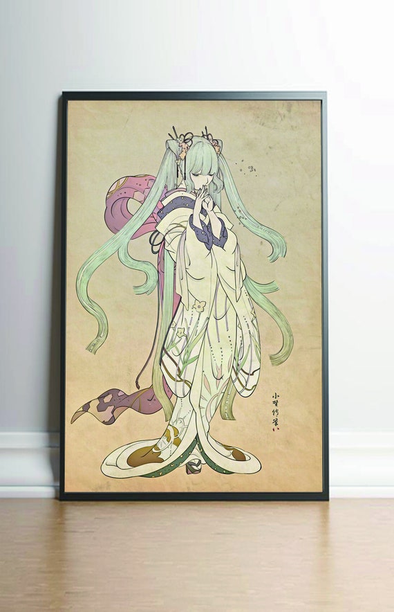 Ukiyo-e Style Fan Art hatsune Miku Print Art Poster Nursery | Etsy