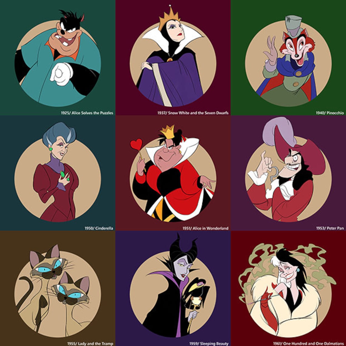 Disney Villains Print Art Poster Artwork Poster Nursery - Etsy