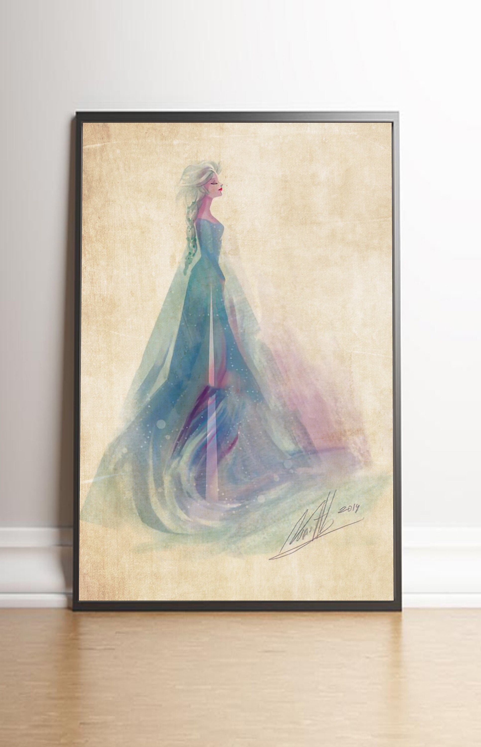 Frozenc Print Art Poster Elsa Print Artwork Poster Nursery Watercolor ...