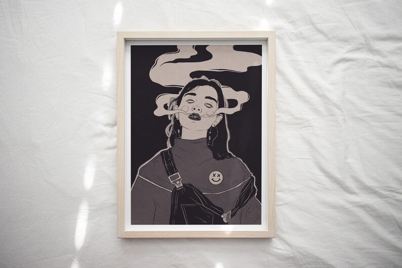 DOPE / LIFE'S A DRAG Digital Illustration Smoke - Etsy Australia