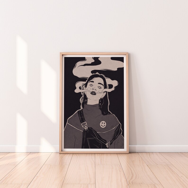 DOPE / LIFE'S A DRAG Digital Illustration Smoke - Etsy Australia