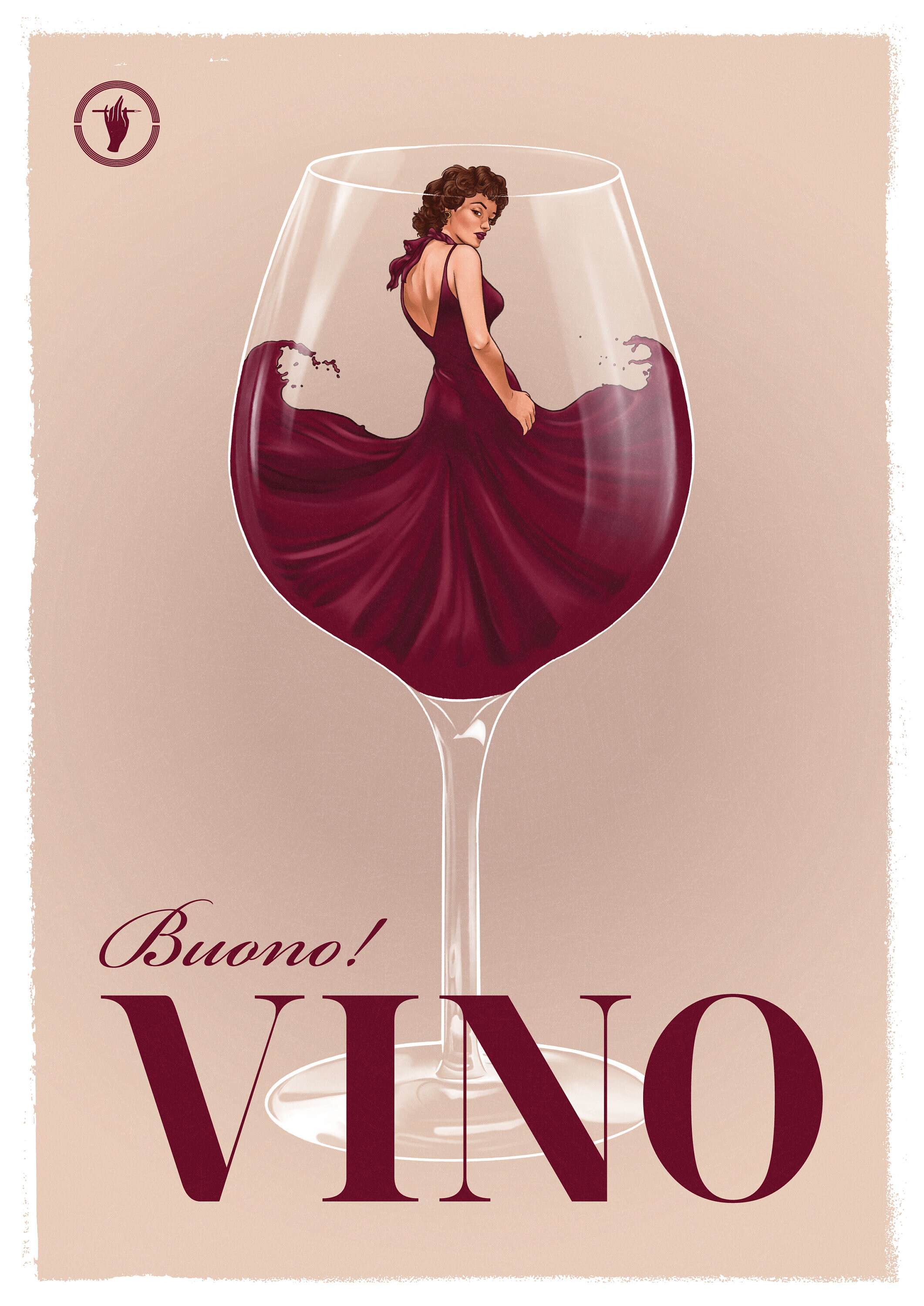 BUONO Vino Wine Retro Poster Italian Food and Drink | Etsy