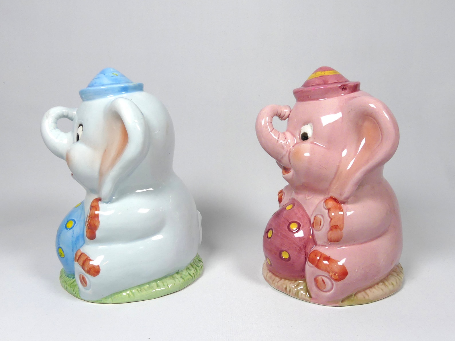 Elephant Piggy Banks - Pair of Vintage Elephant Coin Banks - Hand ...