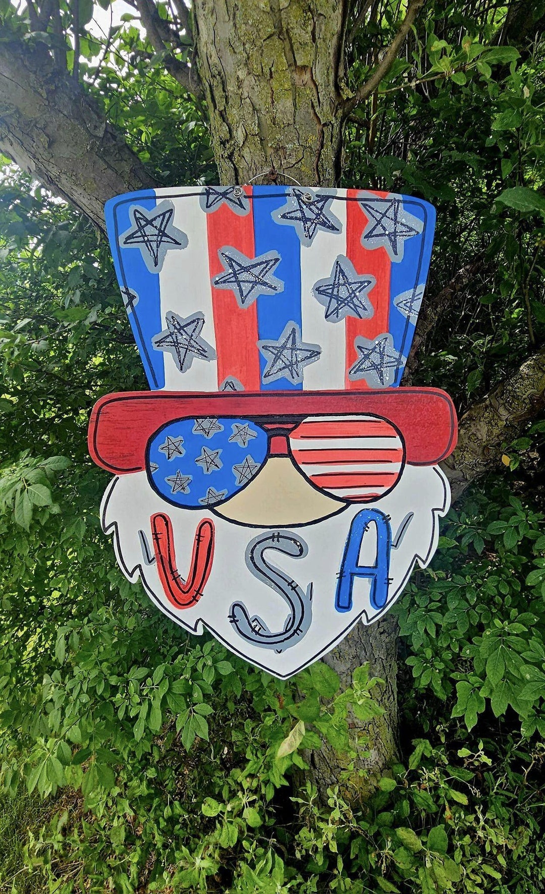 Patriotic Gnome Door Hanger - USA - 4th of July Hanger - Etsy