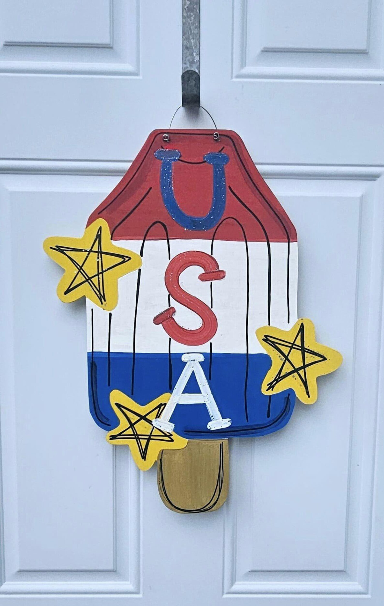 Bomb Pop USA Patriotic Door Hanger - Etsy
