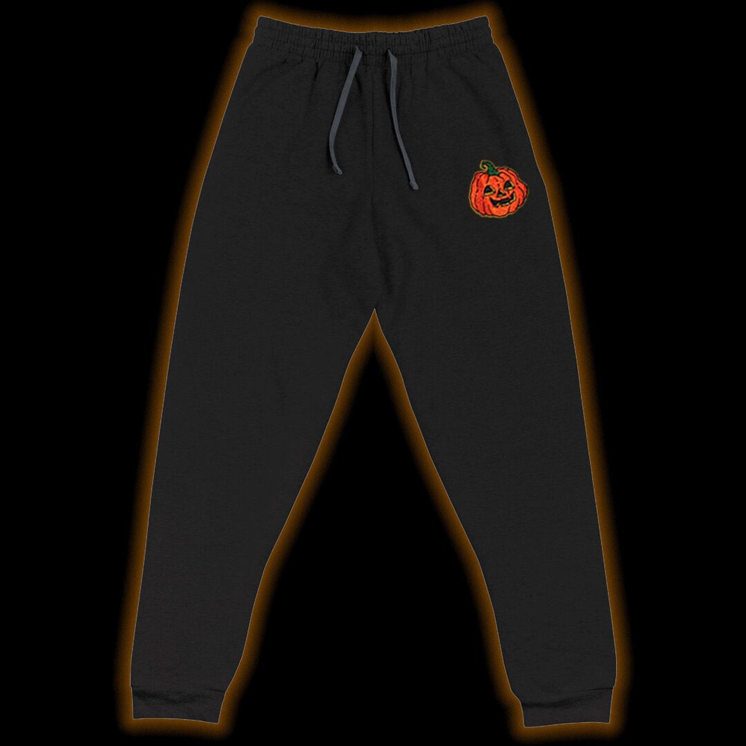 Embroidered Happy Halloween Pumpkin Sweatpants Joggers - Etsy
